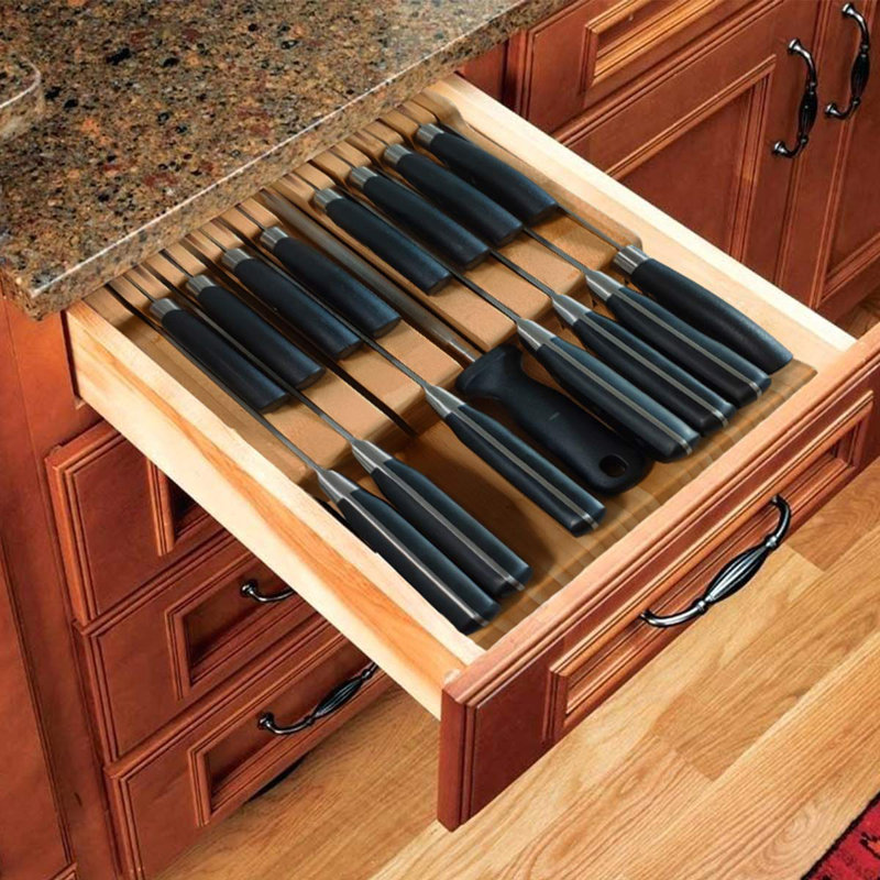Bassetts Drawer Knife Organizer - Bamboo In-Drawer Knife Block For 16 ...