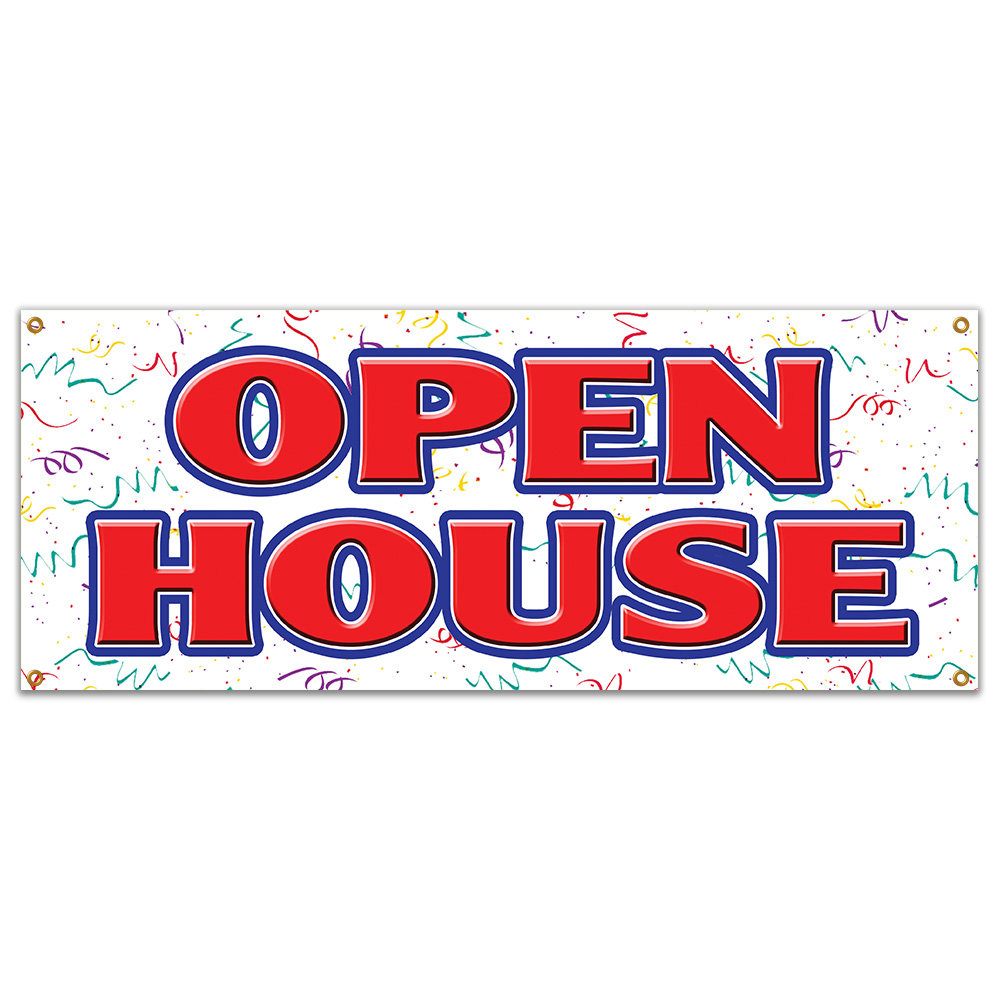 SignMission OPEN HOUSE BANNER SIGN For Sale Broker Apartment Home House ...