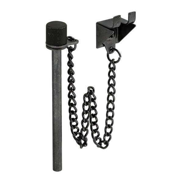 Prime-Line Sliding Door Pin Lock with Ring, Black Finish | Wayfair
