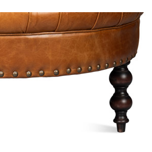 Sarreid Ltd 57" Genuine Leather Armless Sofa & Reviews | Wayfair