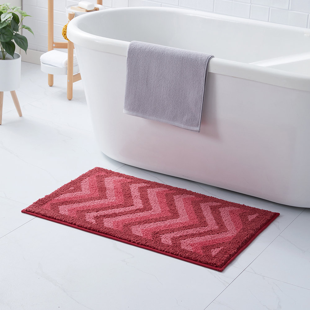 Clara Clark Ultra Soft Non-Slip Shaggy Chevron Bath Mat | Wayfair