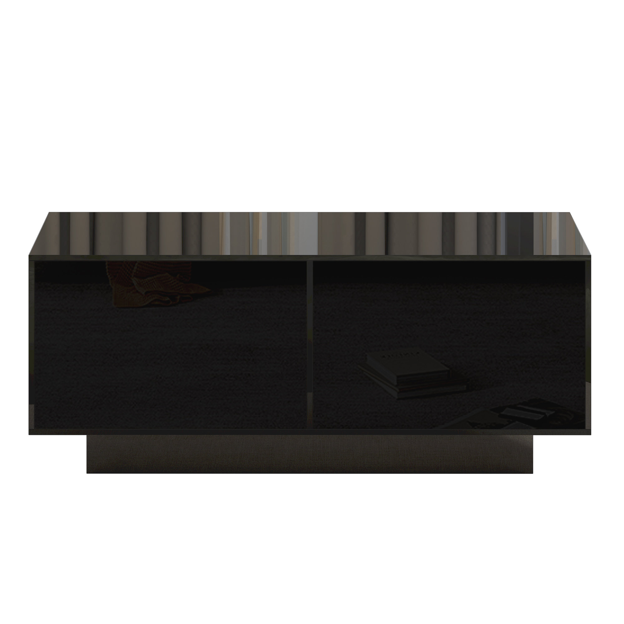 Wrought Studio™ 40" Modern Led Coffee Table With 2 Drawers & Rgb ...