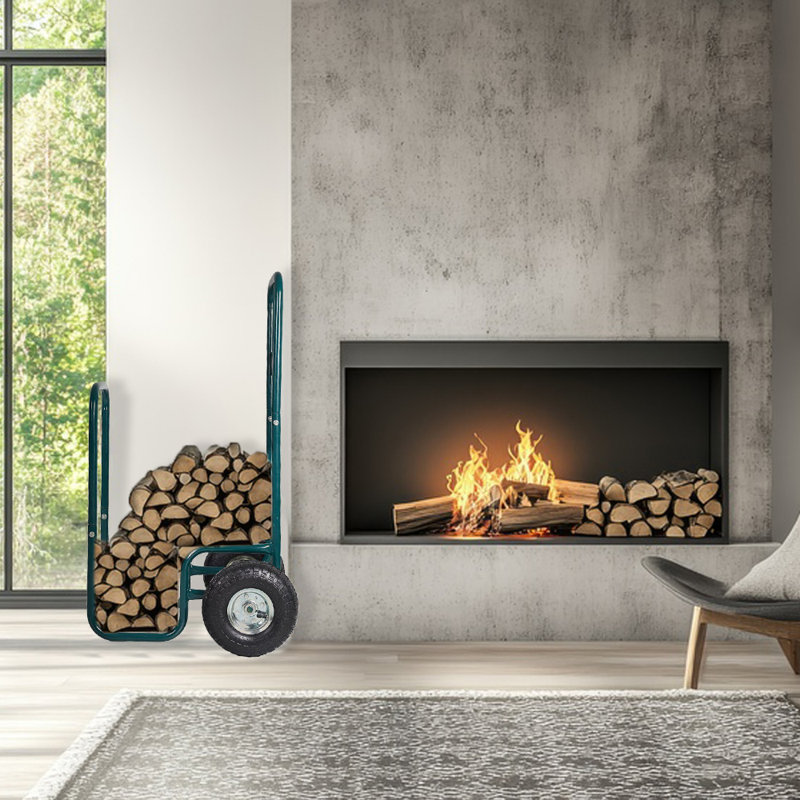 WFX Utility™ Guerneville Firewood Log Cart Carrier Storage Holder | Wayfair