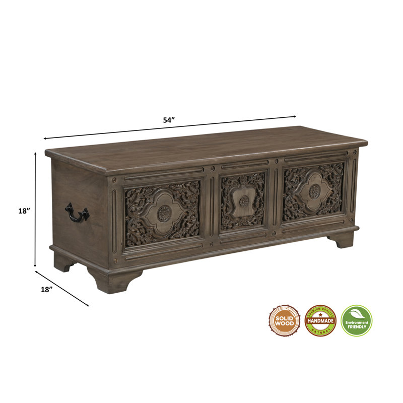 Bungalow Rose Berlene Solid Wood Storage Bench | Wayfair