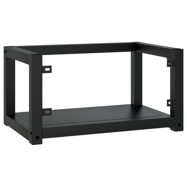 Vidaxl Wall-Mounted Bathroom Washbasin Frame Black 23.2" X 15" X 12.2 ...