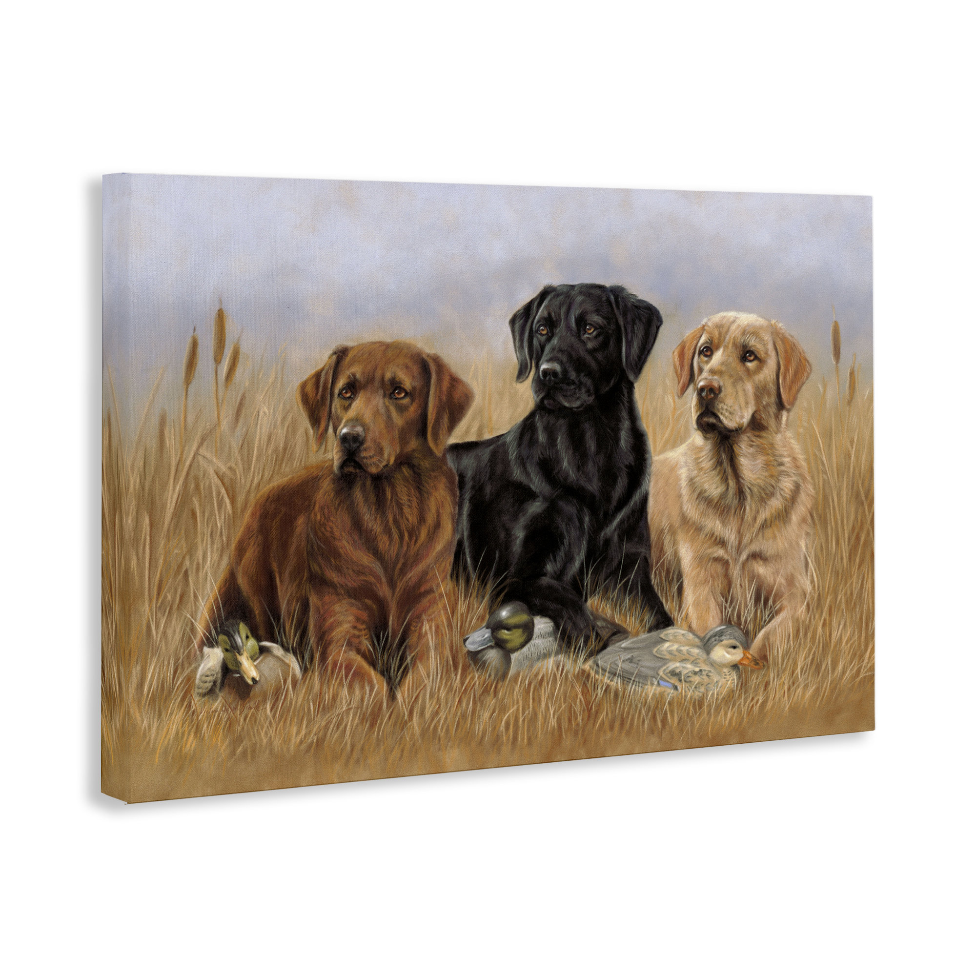 Winston Porter Dog Trio & Ducks Canvas Wall Art by Victoria Schultz ...