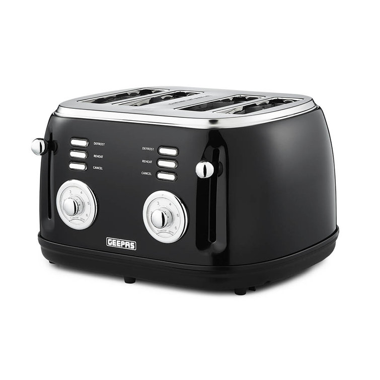 Geepas 4 Slice Bread Toaster with 6 Level Browning Control, 1500W ...