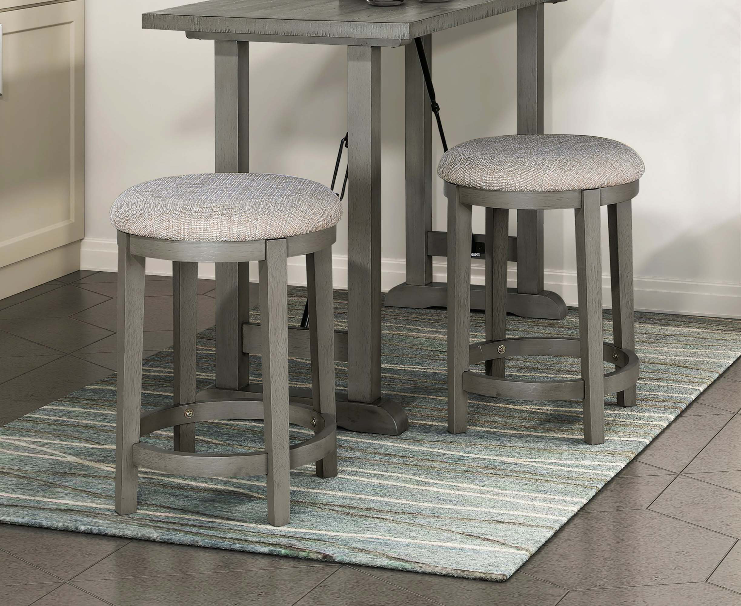 Winston Porter Counter Height Stools Set Of 2, Foam Cushioned Seat ...