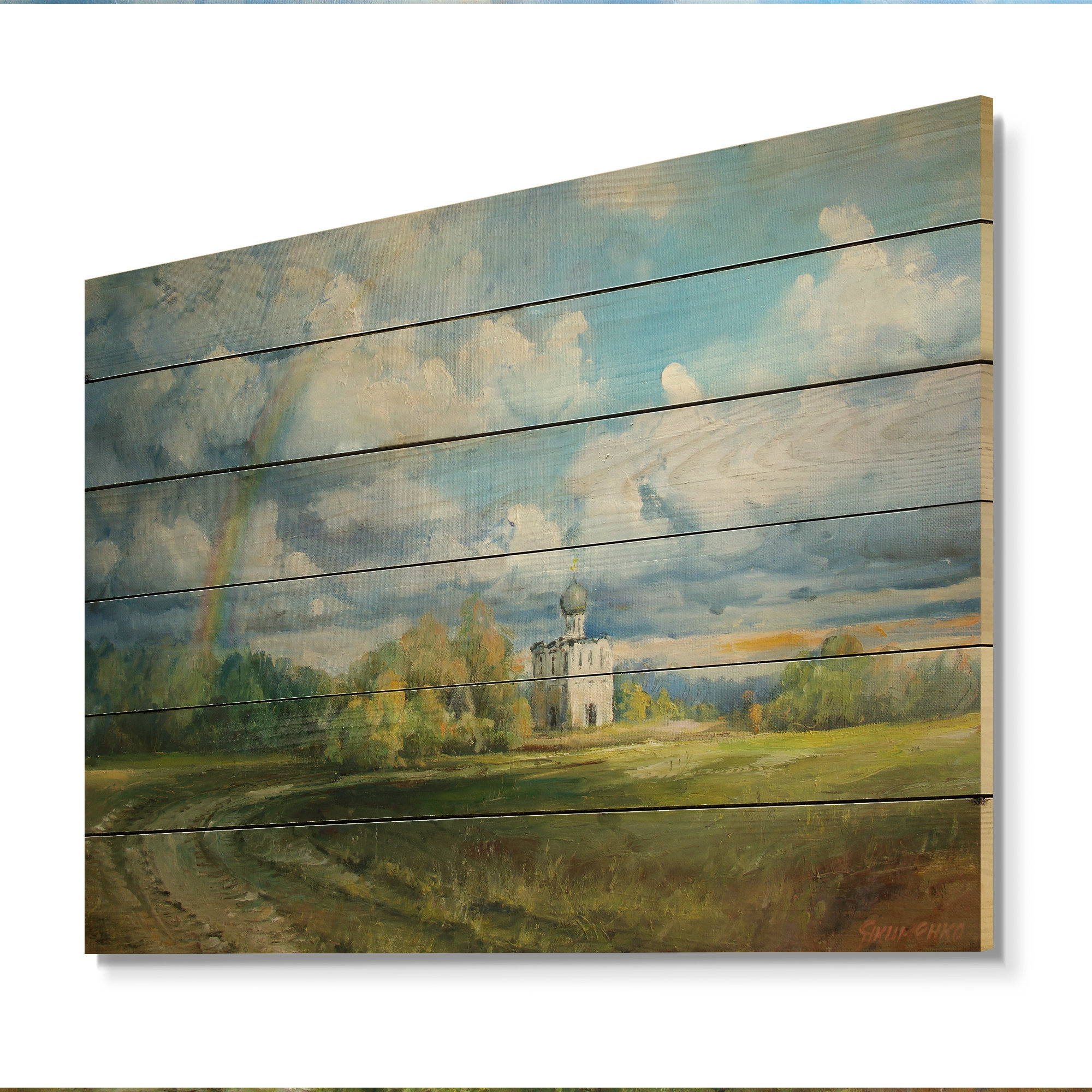 Winston Porter Classic Church Landscape - Traditional Wood Wall Art ...