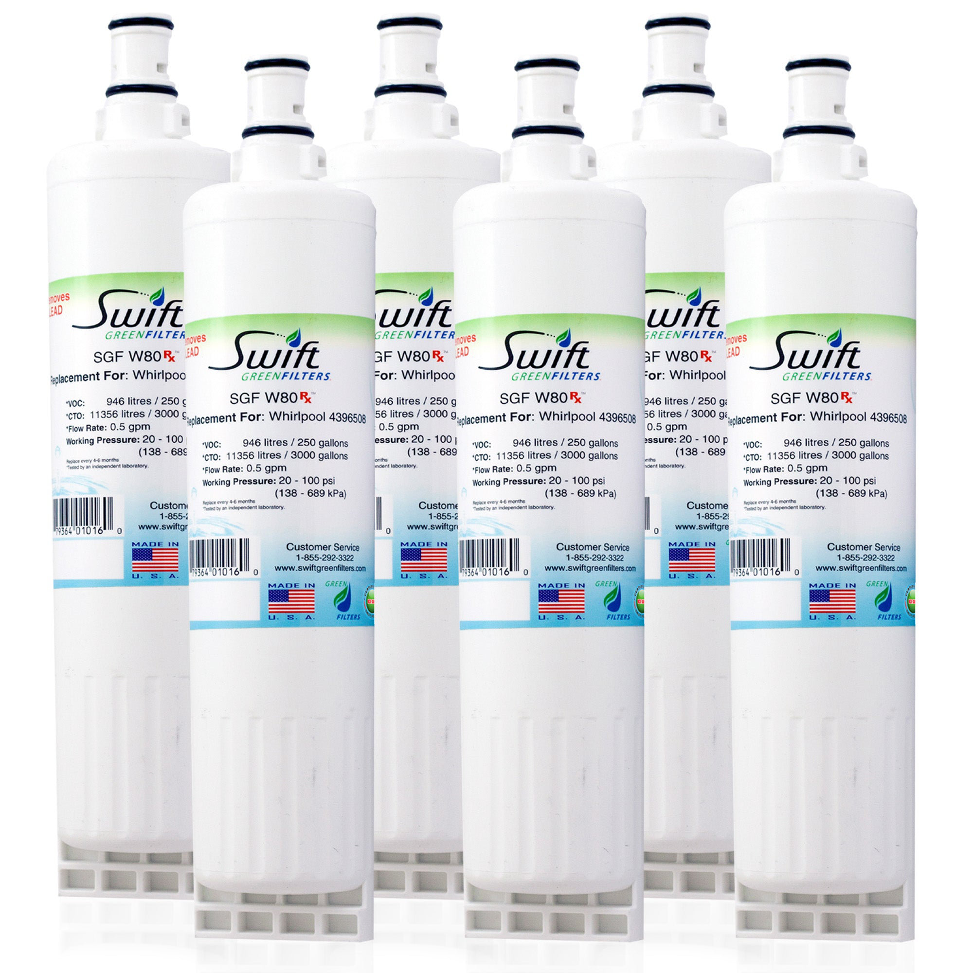 Swift Green Filters SGF-W80 Rx Compatible Refrigerator Water Filter for ...