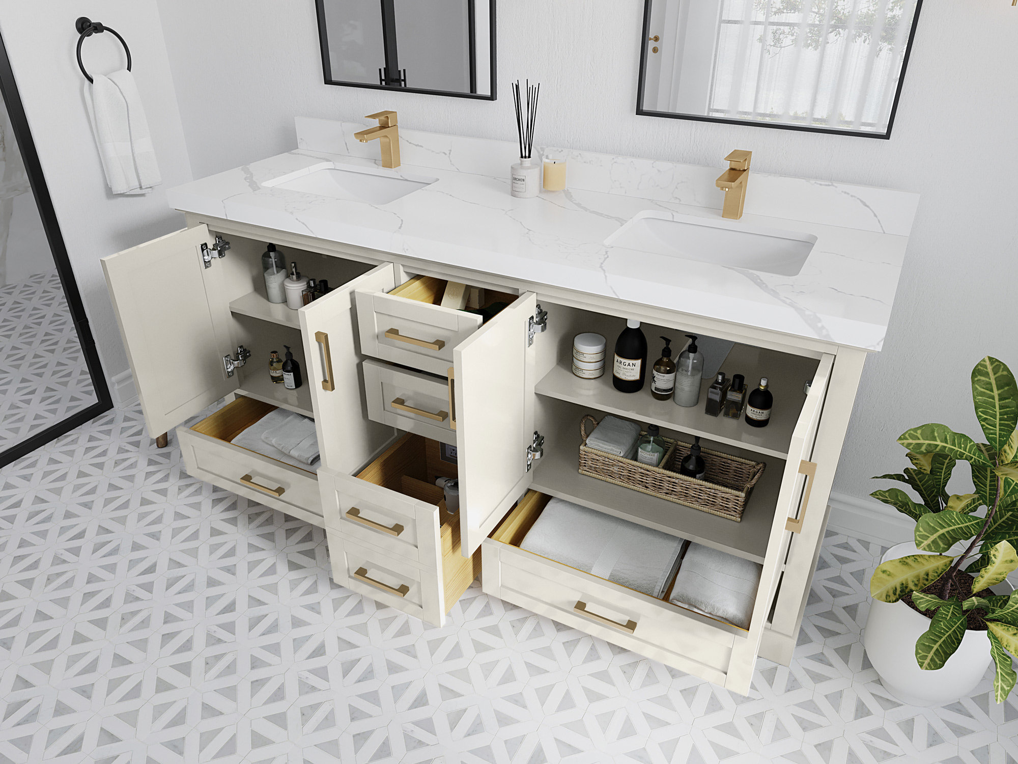 Willow Collections Boston 72 In. W X 22 In. D Double Sink Bathroom ...