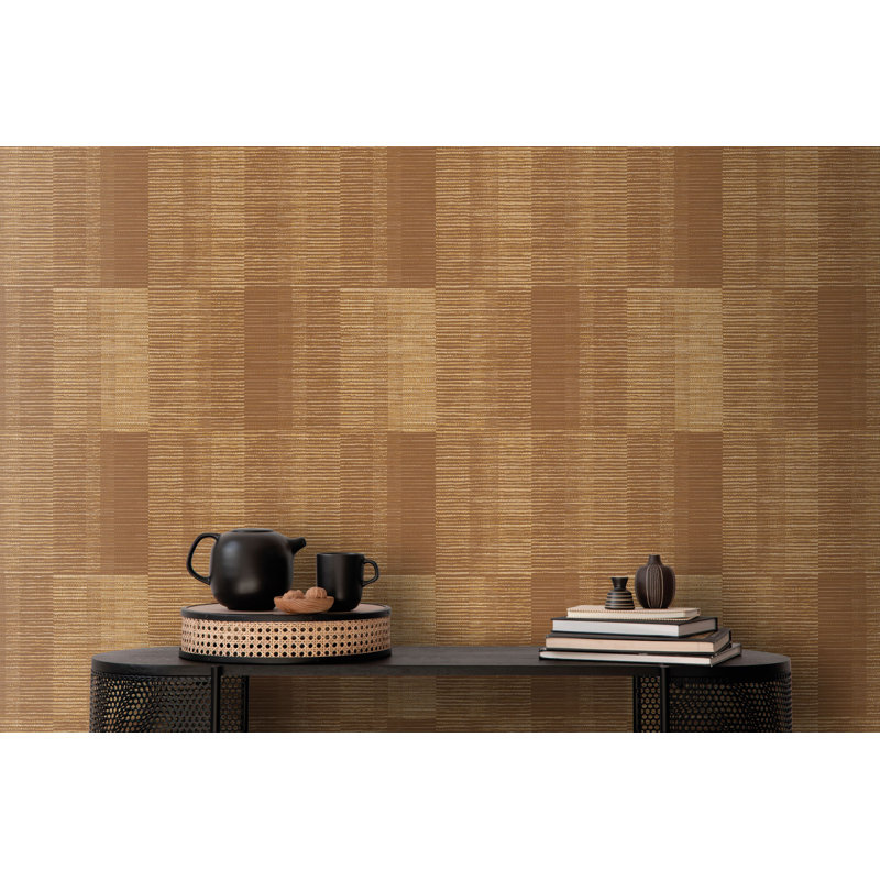 Hokku Designs Bright Umber Tartan Print Non Woven Non-pasted Textured ...