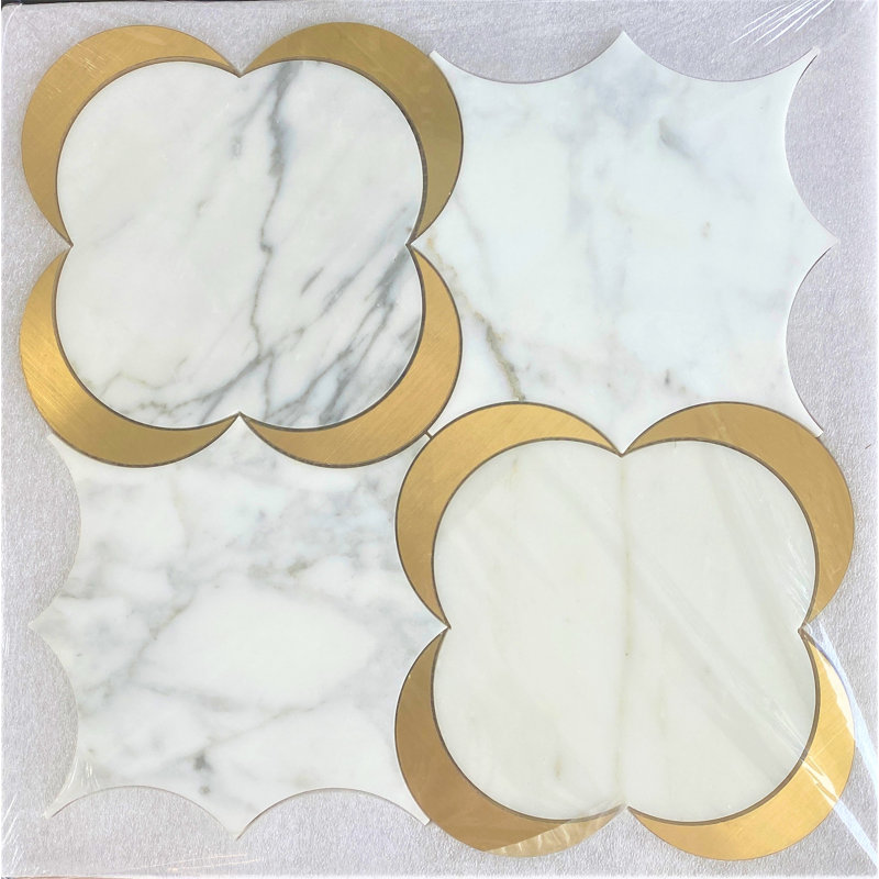 ES Stone Water Jet 15" x 15" Marble Mosaic Tile | Perigold