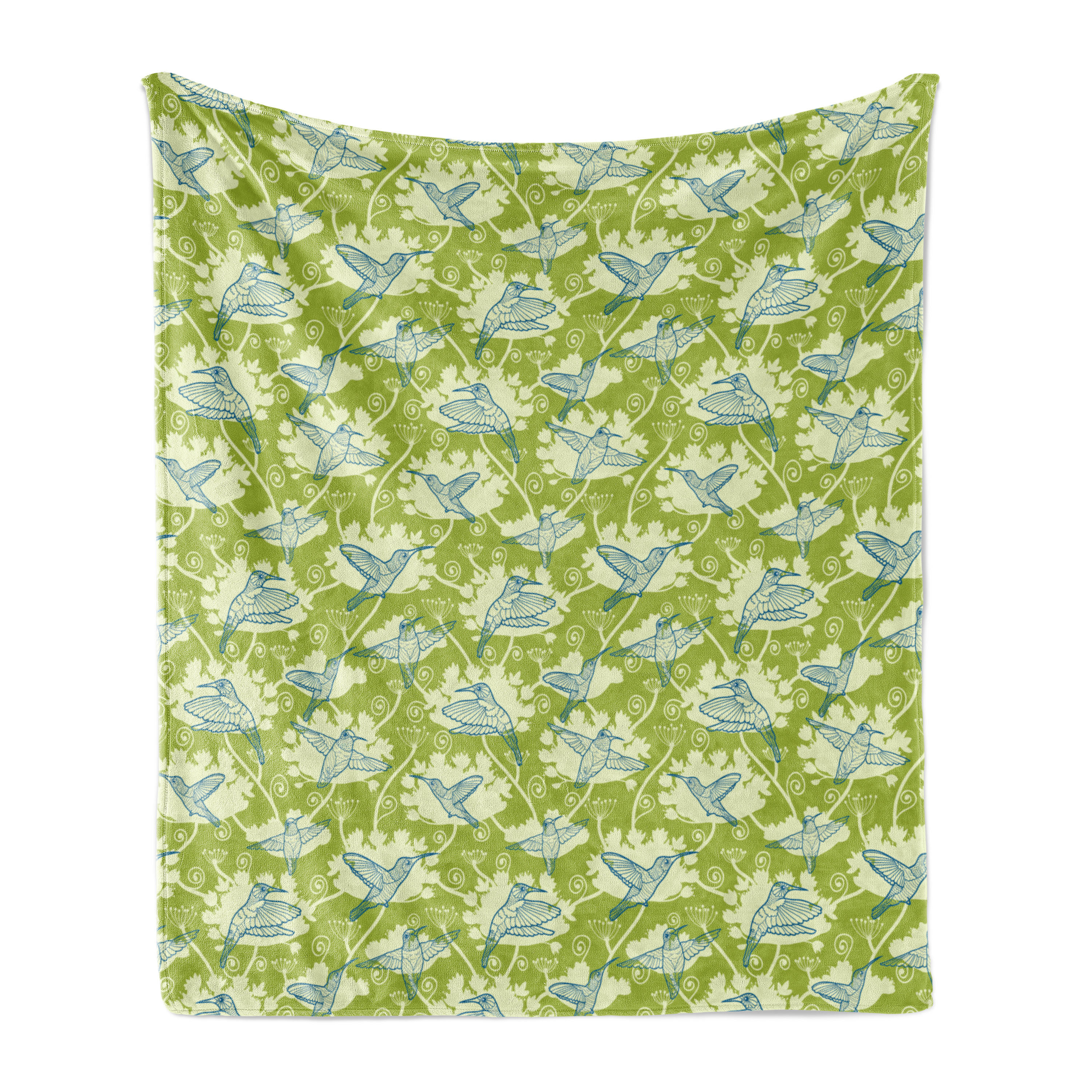 Ambesonne Hummingbirds Fleece Throw Blanket Garden Hummingbird Lime ...
