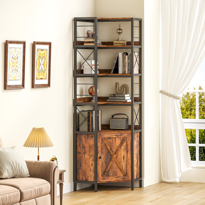 17 Stories 78.1" Corner Bookcase With Doors & Reviews | Wayfair