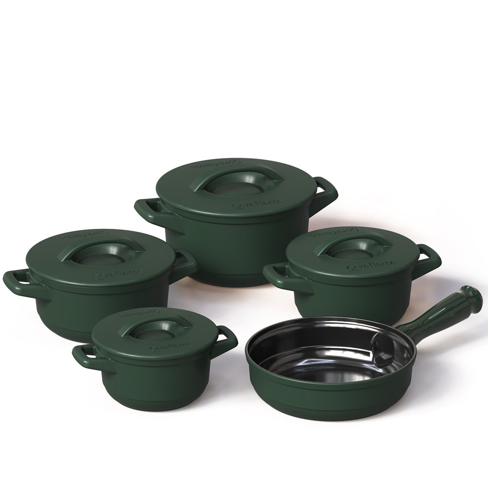 CERAFLAME Duo 9 Piece Ceramic Cookware Set - Ceramic Lid - Wayfair Canada