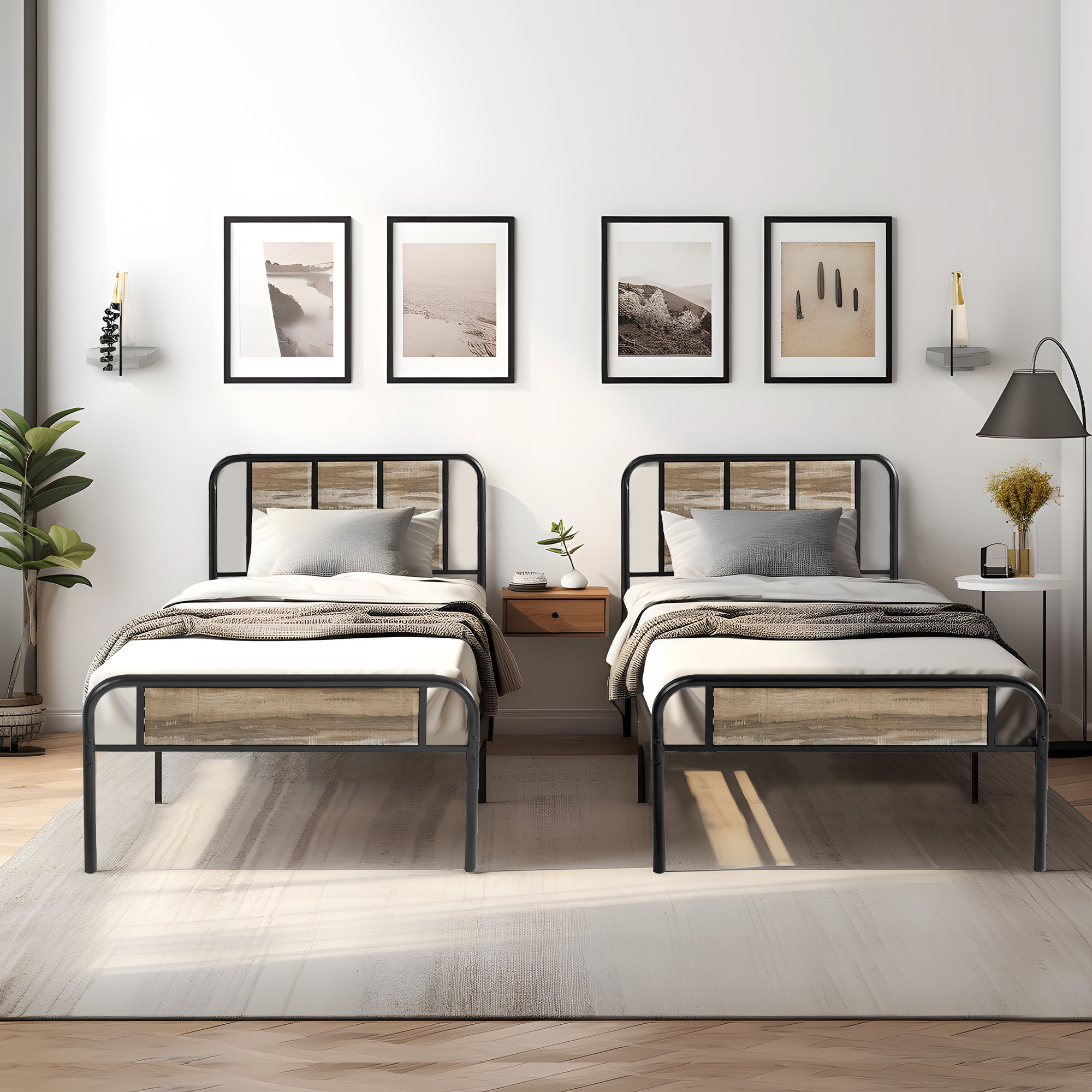 17 Stories Sabriya Metal Panel Bed - Wayfair Canada