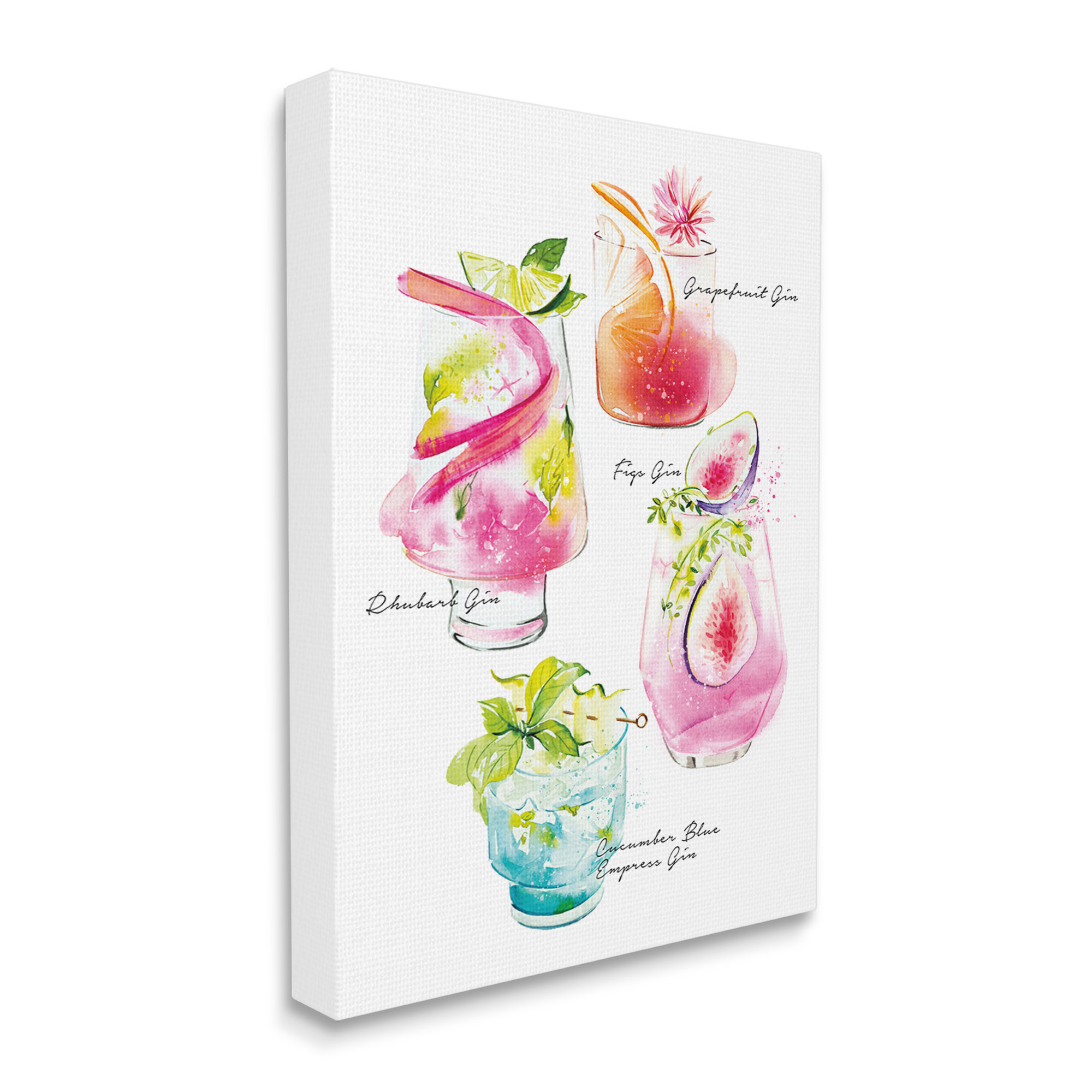 Red Barrel Studio® Gin Cocktail Menu Canvas Wall Art Design By Enya ...
