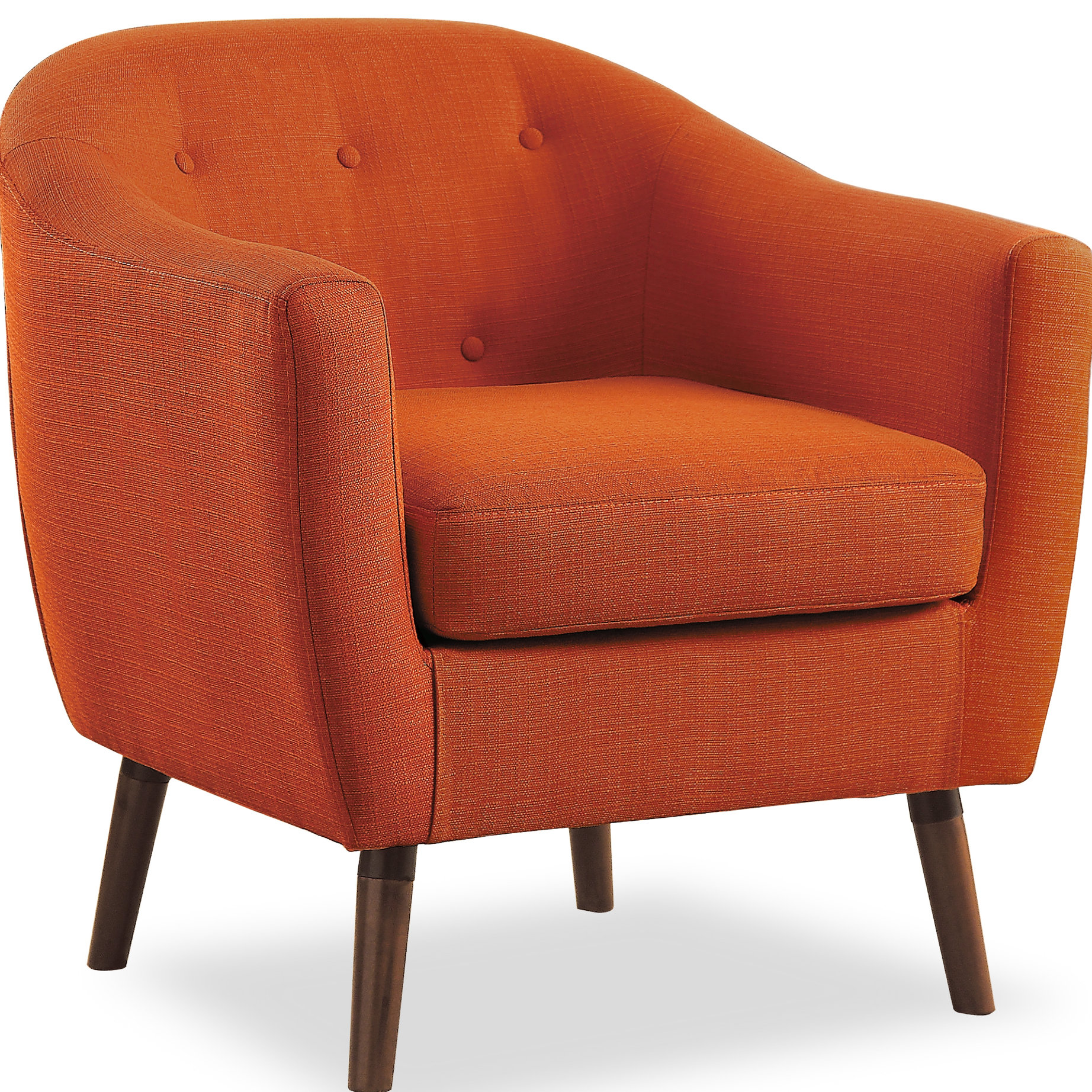 Latitude Run® Retro Style Orange Accent Chair With Textured Upholstery ...