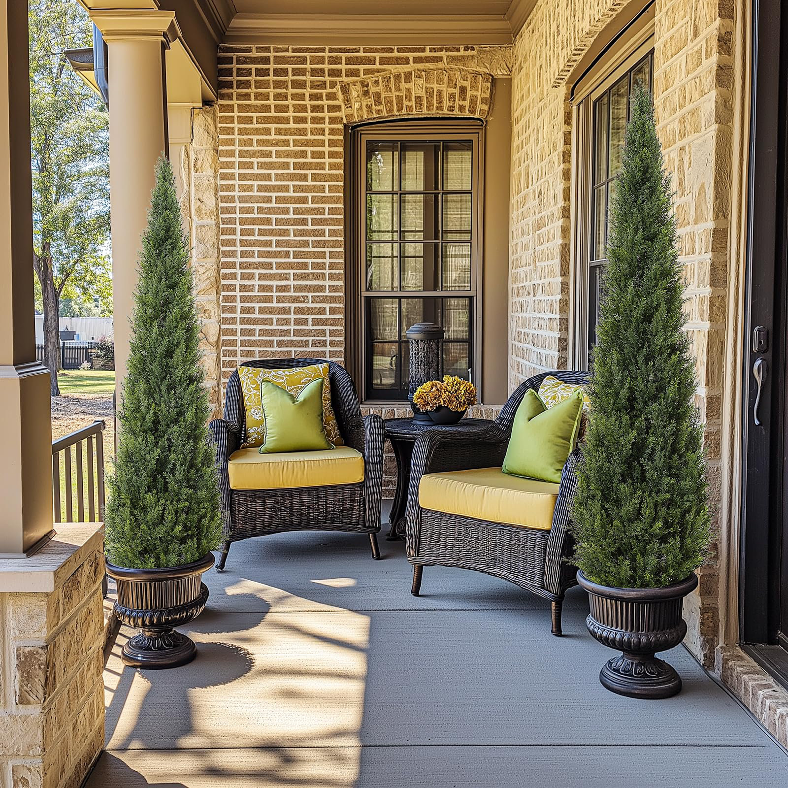 ZACOO Artificial Trees,Fake Cedar Topiary Tree Outdor, Fake Cypress ...