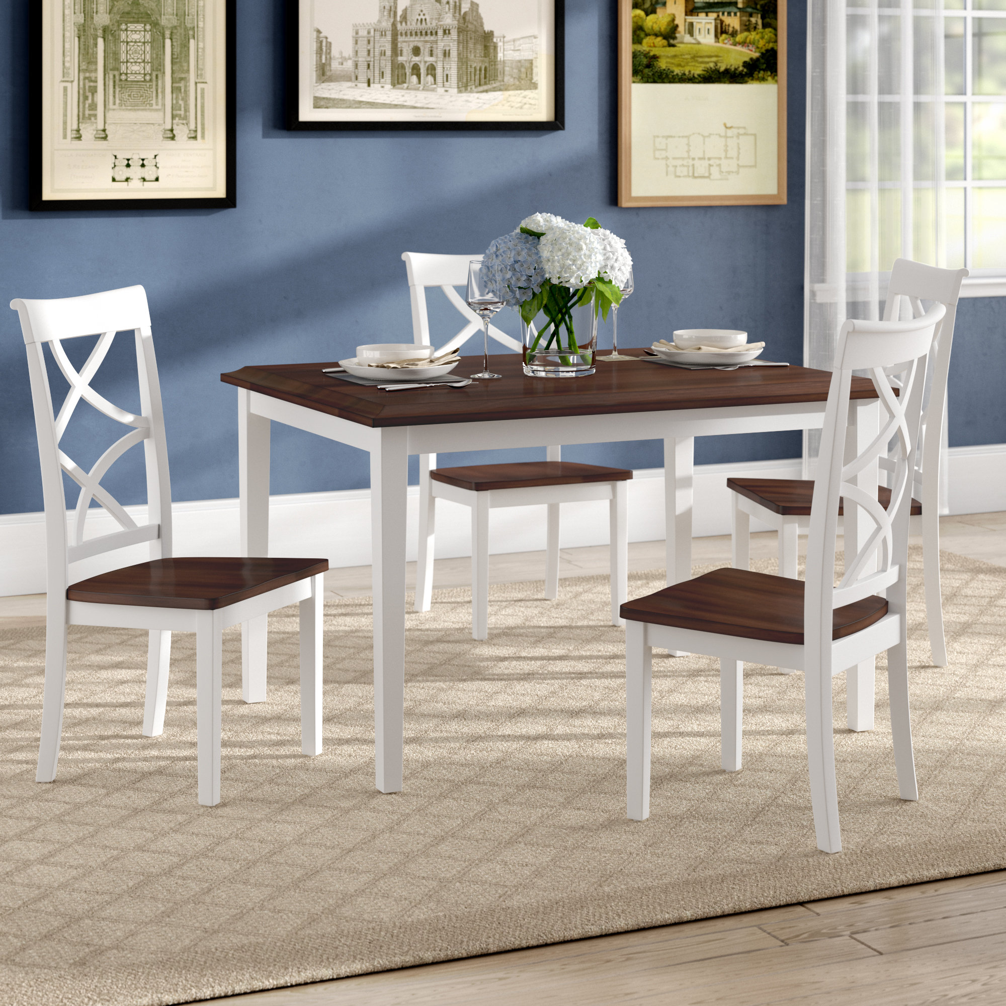 Lark Manor™ Kamari 4 - Person Solid Wood Dining Set & Reviews | Wayfair