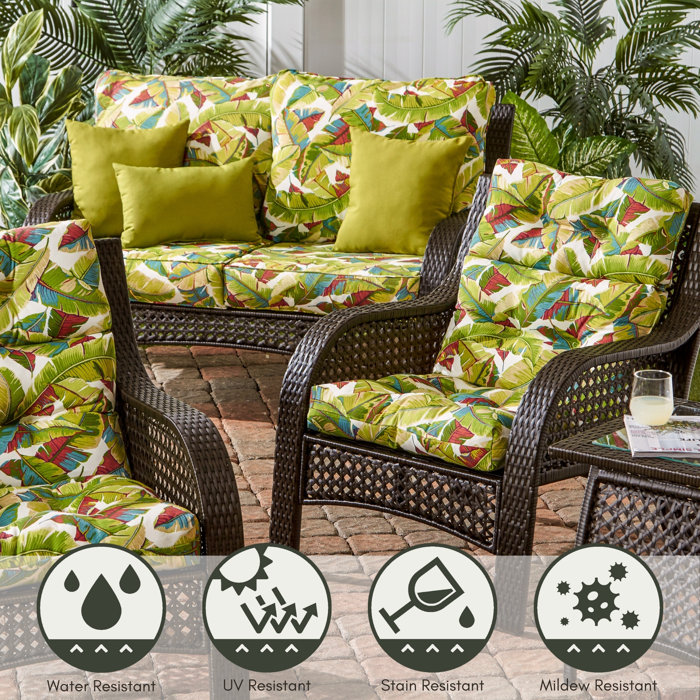Beachcrest Home Lester Outdoor High Back Chair Cushion & Reviews | Wayfair