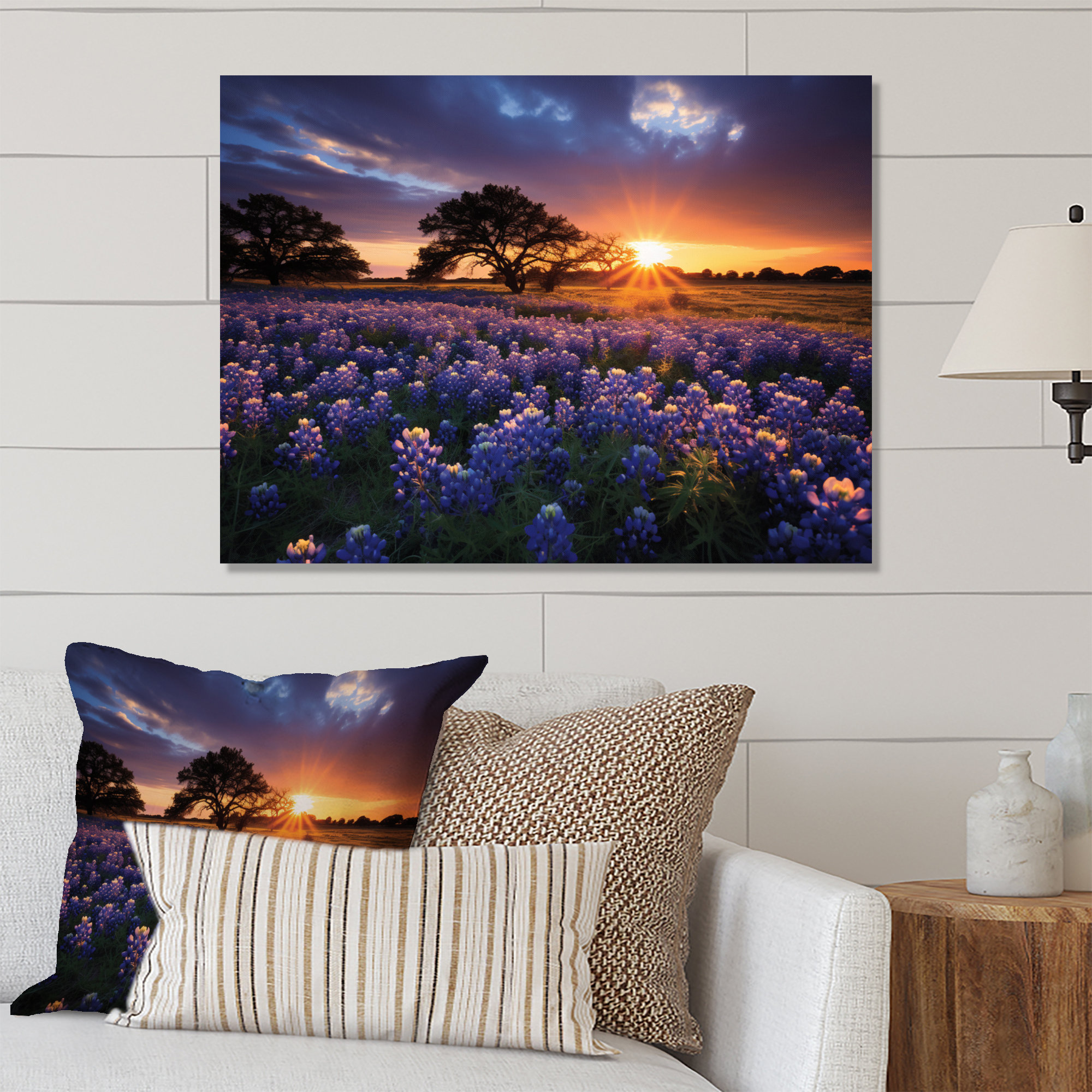 Latitude Run® Sunrise Blue Bonnets Field III - Blue Bonnets Print on ...