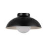 Ebern Designs 1-Light Matte Black Flush Mount Ceiling Light with White ...