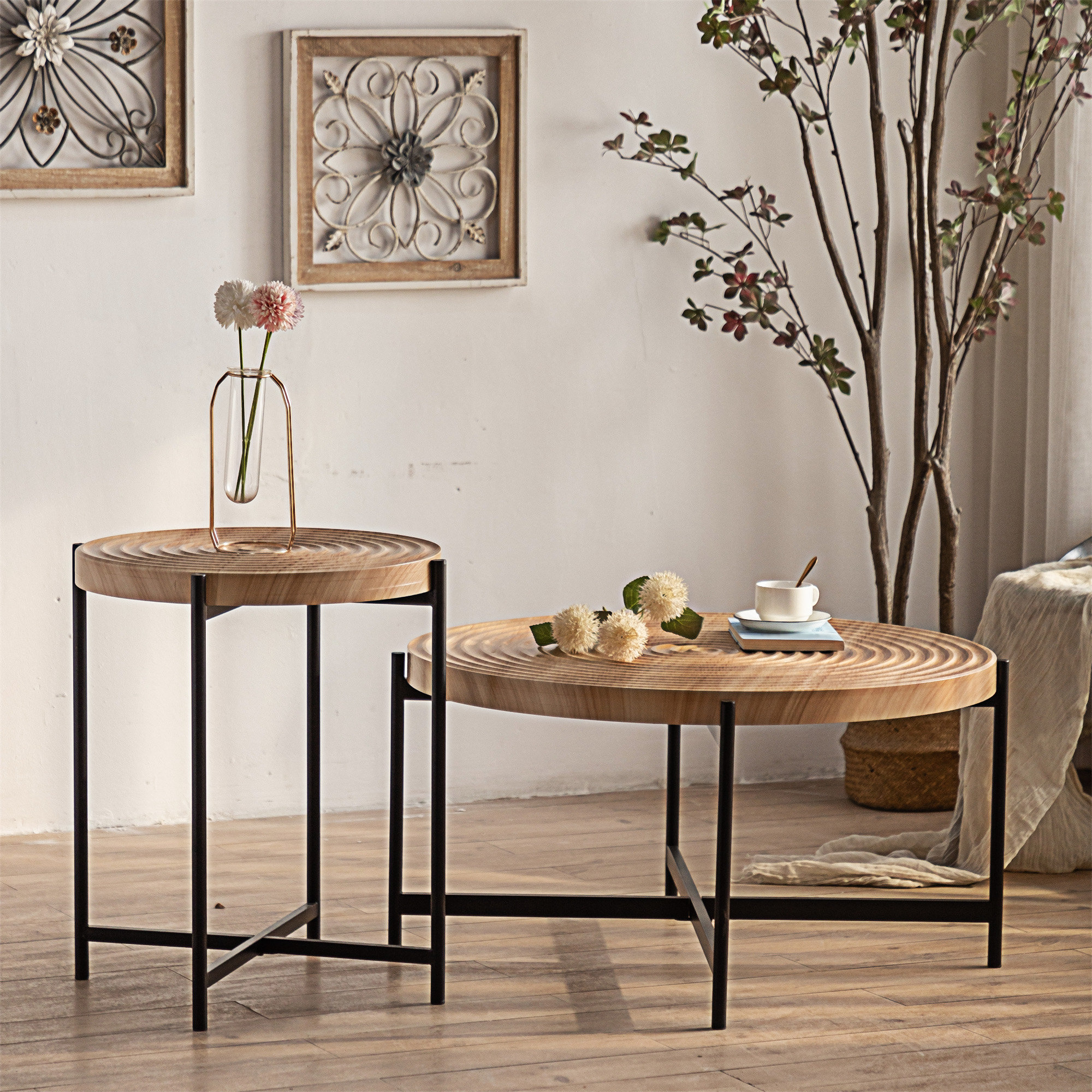 George Oliver Modern Thread Design Round Coffee Table | Wayfair