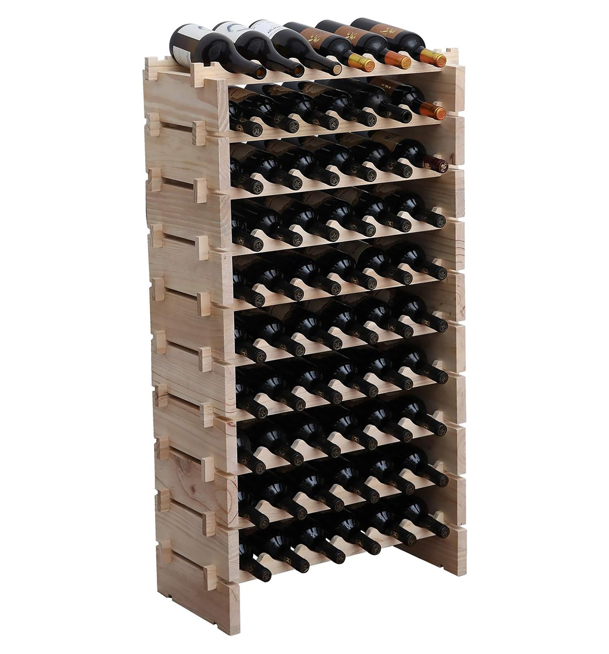 Foundry Select Wine Rack Solid Wood Stackable Storage ,Wooden Wine Rack ...