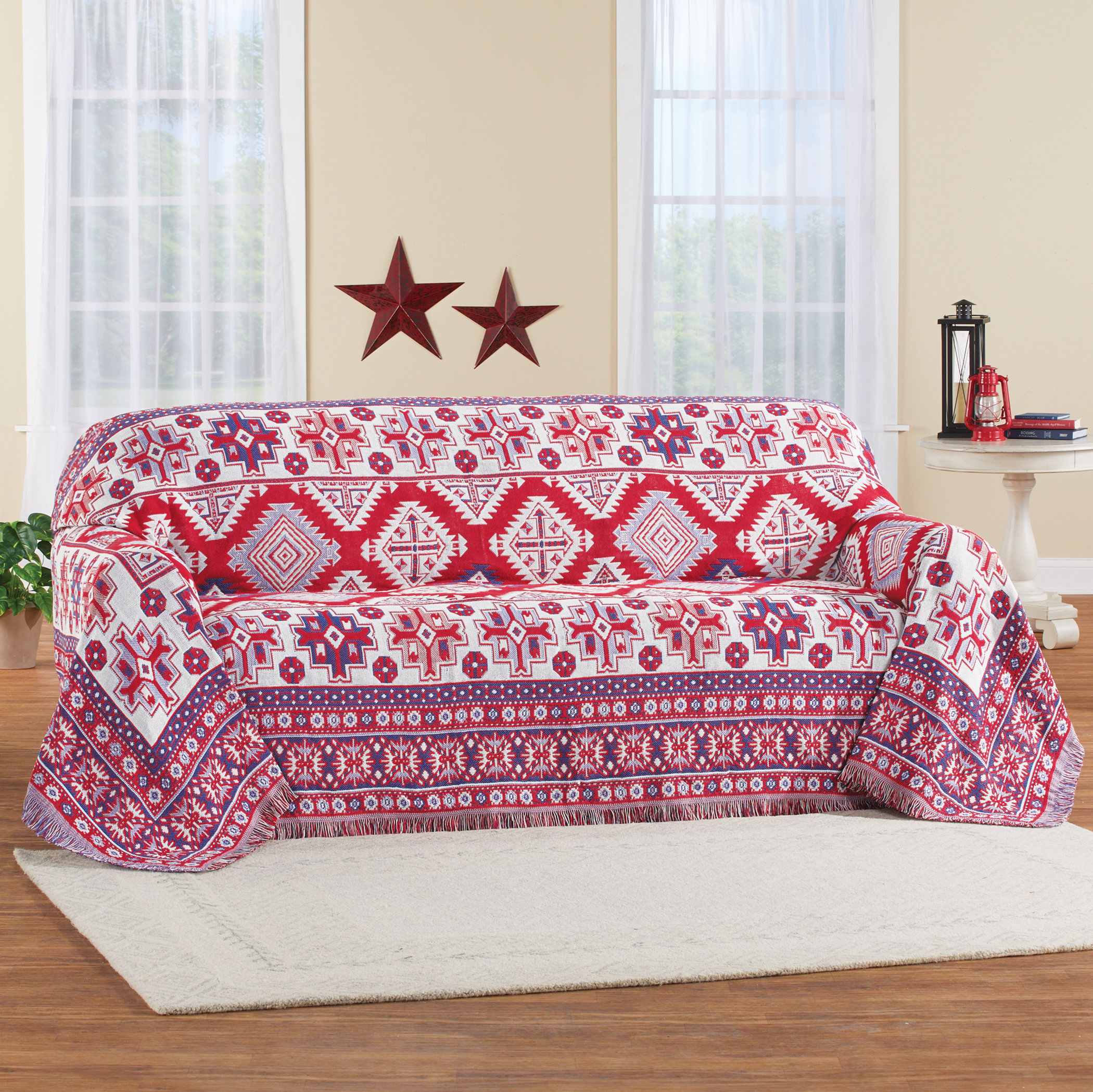 Foundry Select Southwest Tapestry Fringe Border Furniture Cover ...