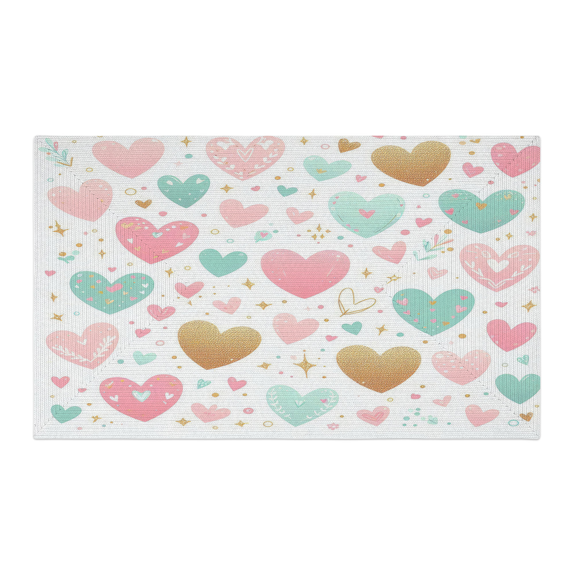 Red Barrel Studio® Sweet Love Doodles Braided Rug | Wayfair