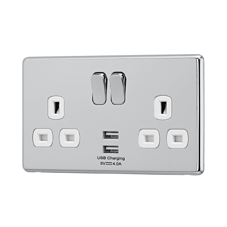 Symple Stuff Acierno 2G Double USB Switched Socket | Wayfair.co.uk