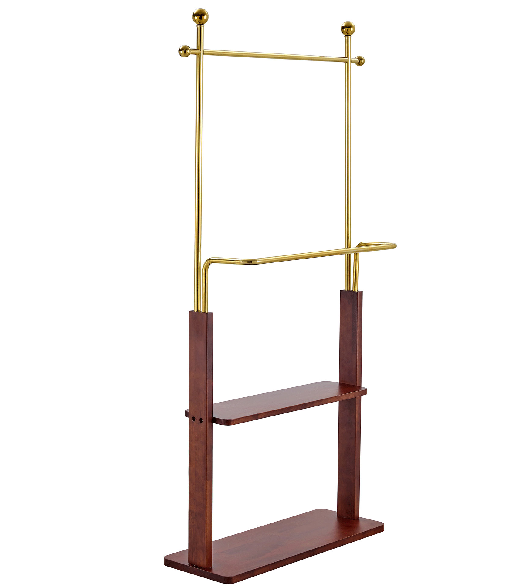 Corrigan Studio® Golden Stainless Steel Hanger, Walnut Colored Solid ...