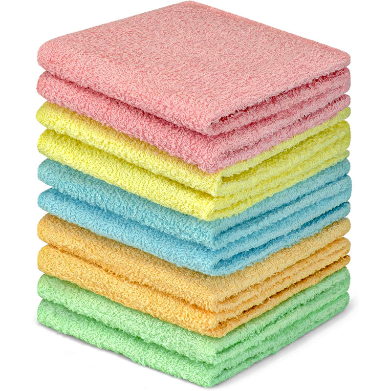 Ebern Designs Yessenia Premium 10 Piece 100% Cotton Washcloth Set ...