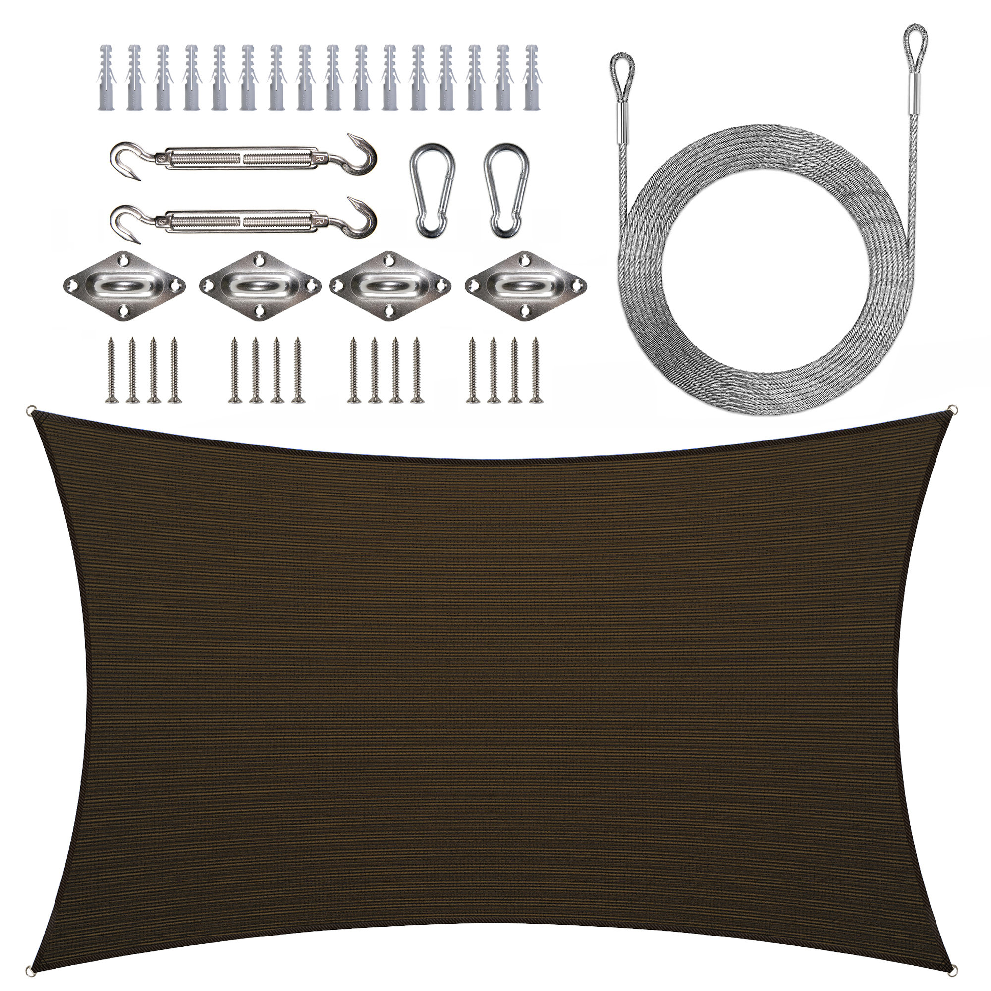 ColourTree Rectangle Shade Sail With Hardware Kit and Ropes | Wayfair