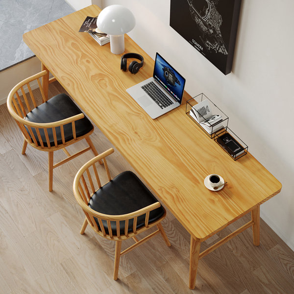 Corrigan Studio® Manuelina 2 Solid Wood Desk And Chair Set Office Set ...