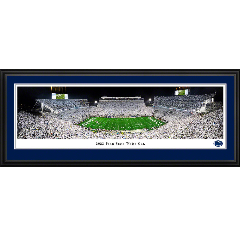 Latitude Run® Penn State 2023 White Out Framed Panoramic Print on Paper ...