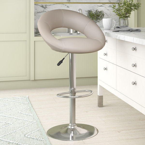 Fjørde & Co Peggy Swivel Upholstered Adjustable Height Counter Stool ...