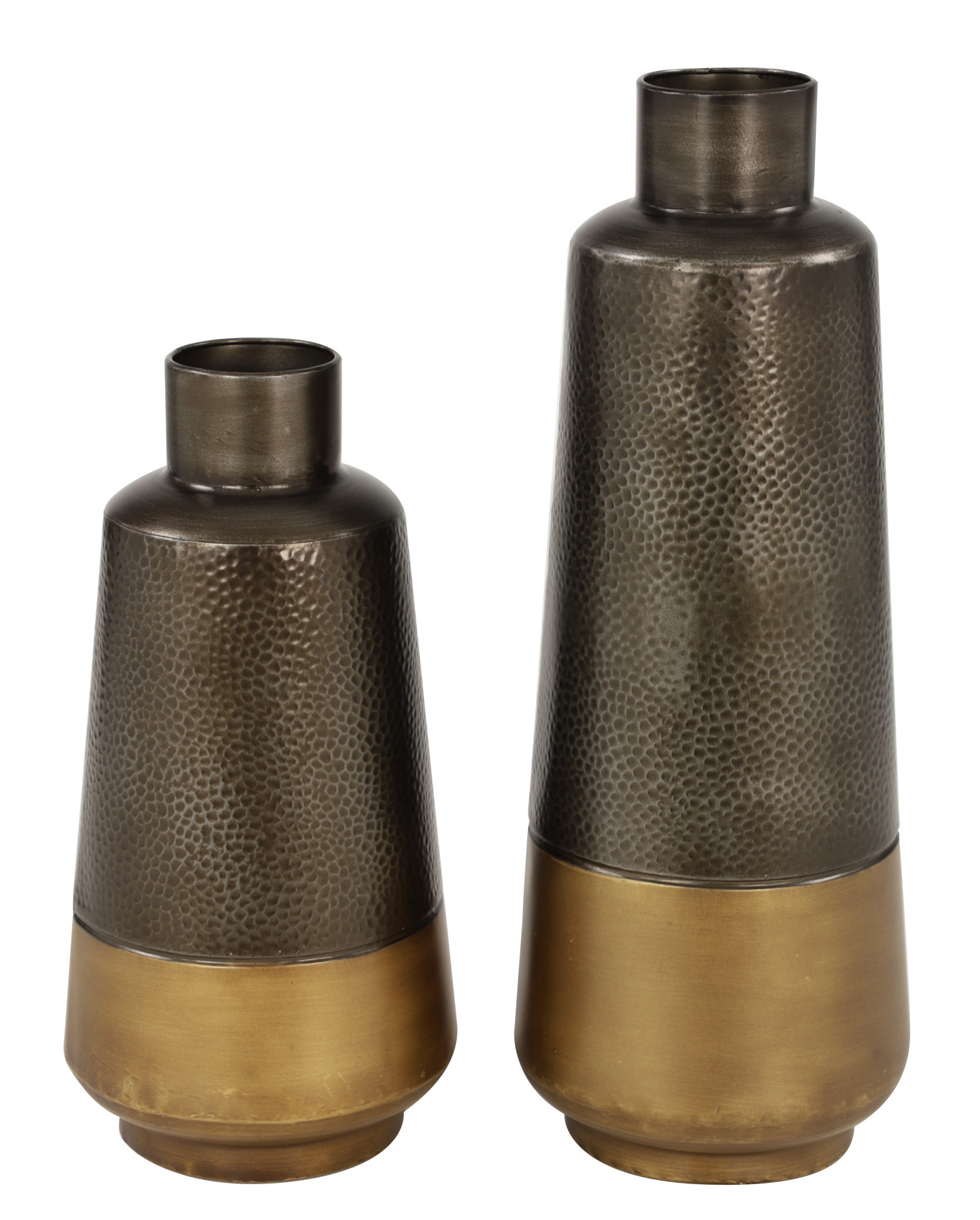 Novogratz Large, Tall Silver & Gold Textured Metal Vases | Set of 2 ...