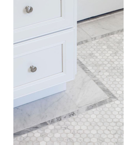 Medici & Co. Carrara 2" x 2" Marble Honeycomb Mosaic Wall & Floor Tile ...
