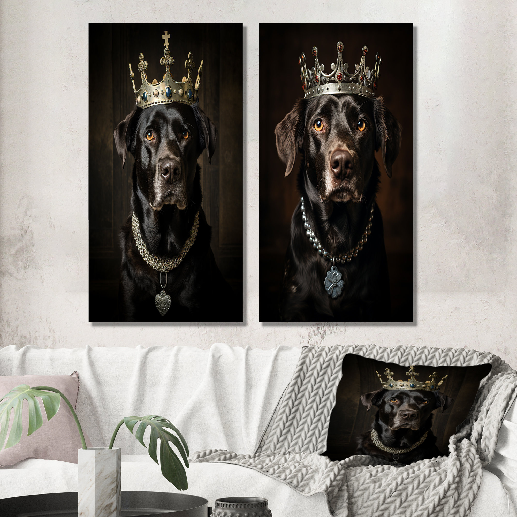 Astoria Grand Crowned Royal Labrador Dog I - Dog Wall Decor Set Of 2 ...