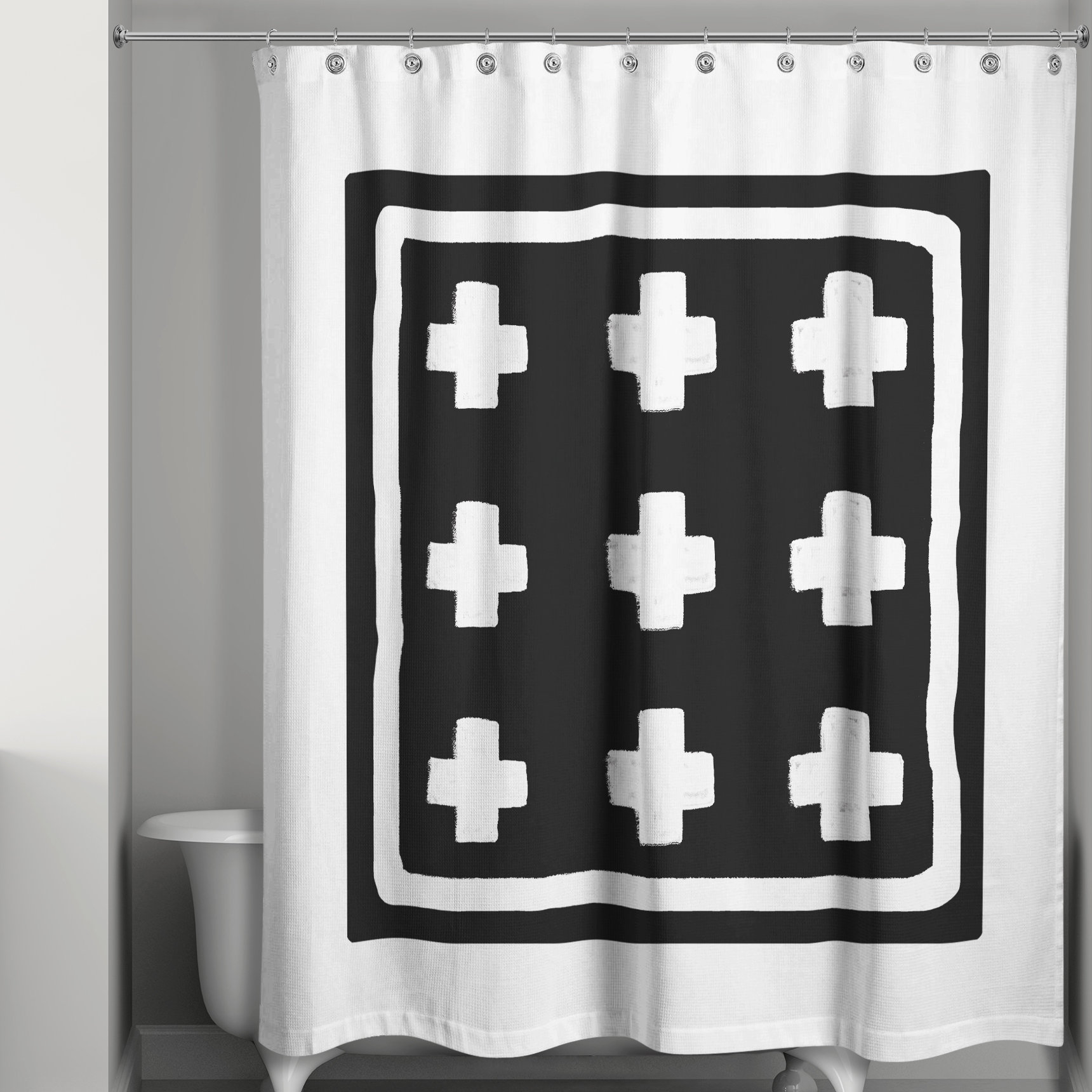 Hokku Designs Swiss Cross Block Shower Curtain - Wayfair Canada