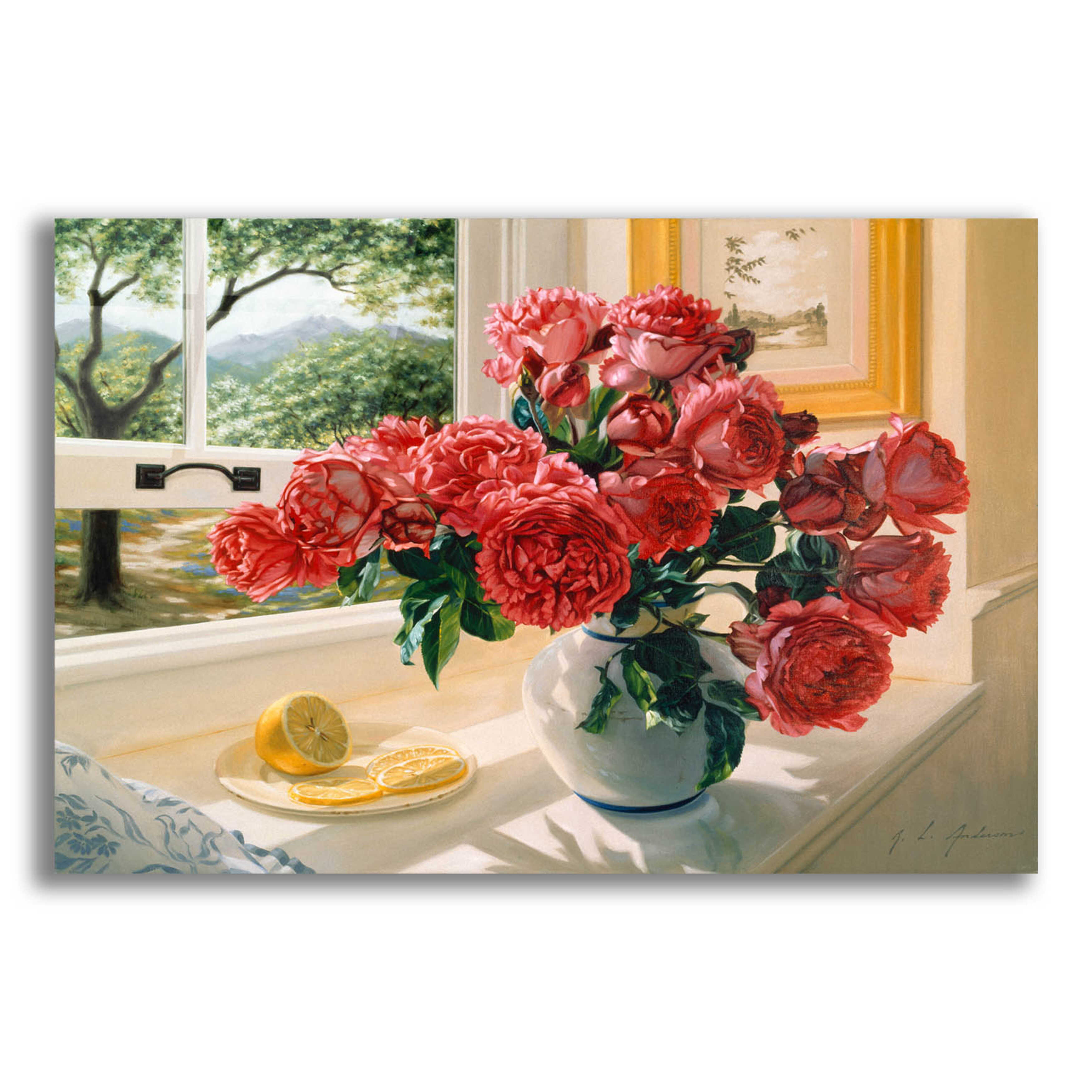House of Hampton® Epic Art 'Hot Pink Roses' By Robin Anderson, Acryl ...