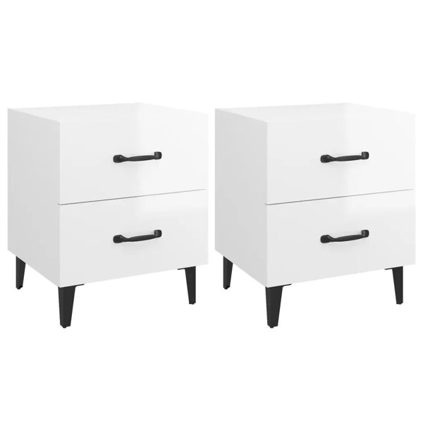 17 Stories Jencarlo 2 Drawer Bedside Table & Reviews | Wayfair.co.uk
