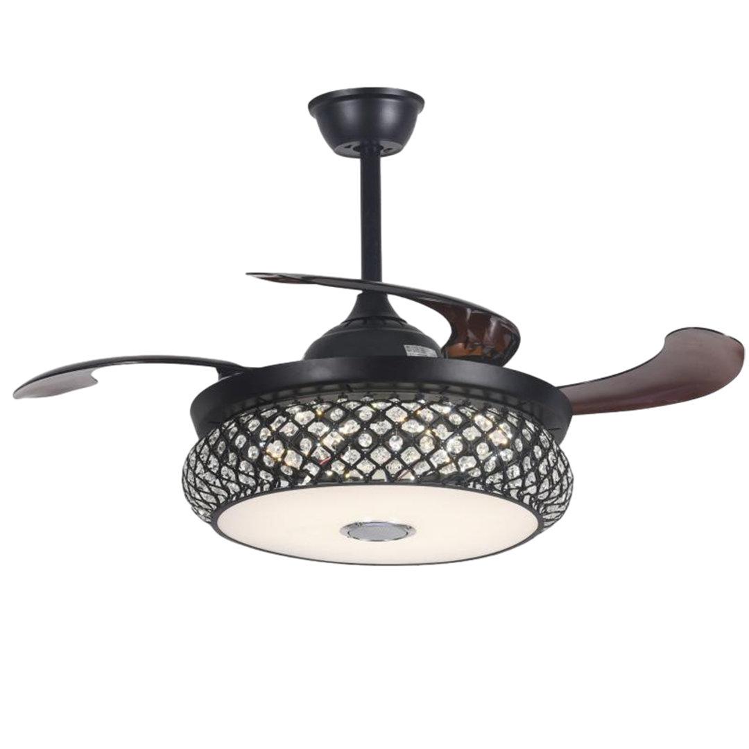 House of Hampton® Gracy 43"golden Colorful Bluetooth Invisible Fan ...