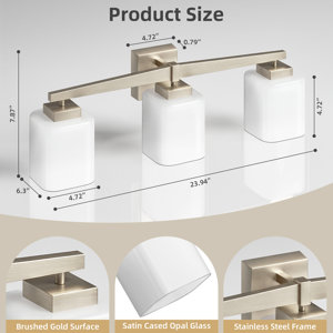 Ivy Bronx Square Bathroom Vanity Light & Reviews | Wayfair