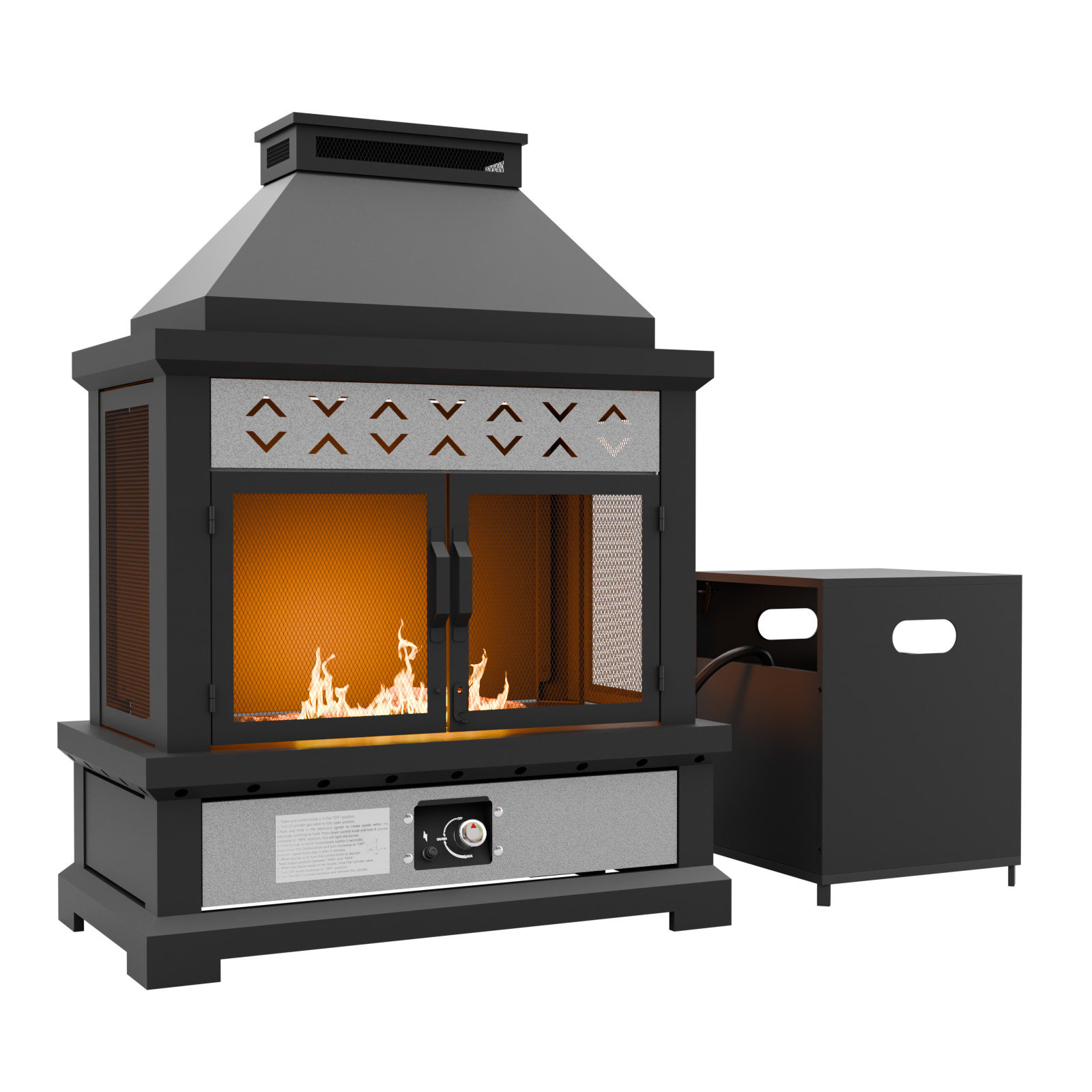 Red Barrel Studio® Smoke-Free Rectangular Fireplace with Tank Cover ...