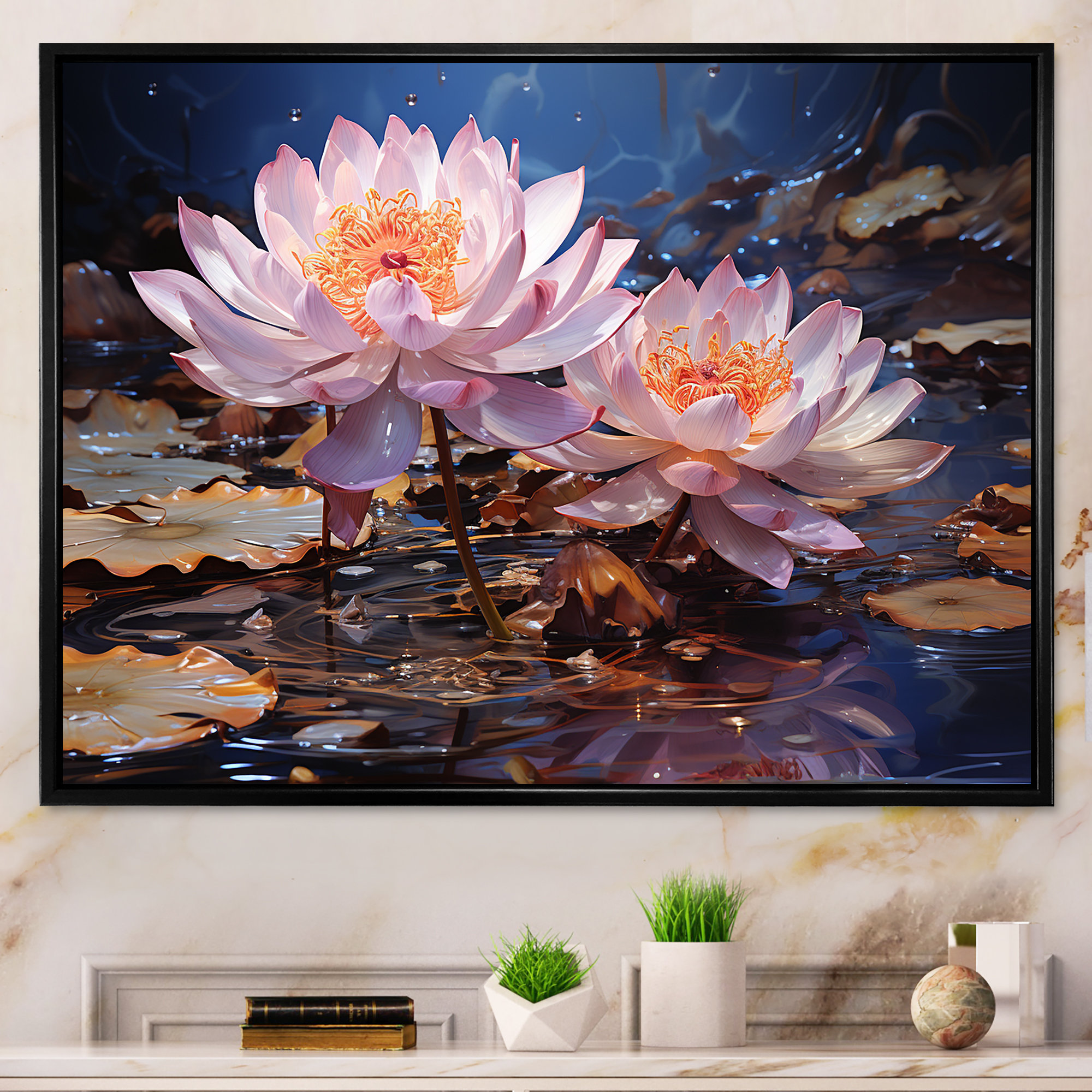 Bungalow Rose Hinduism Brahmas Lotus Lavender - Floral Canvas Wall Art ...