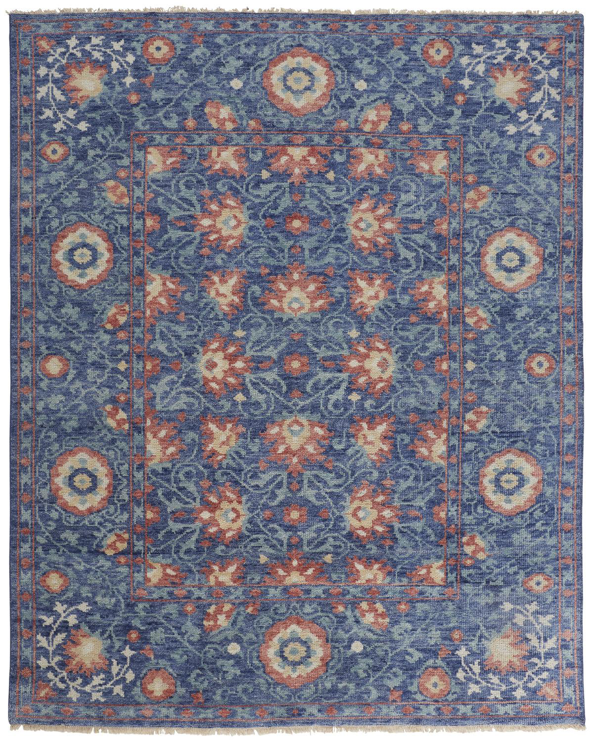 Feizy Rugs Beall Traditional Floral & Botanical, Blue/Red, 2'-6" X 8 ...